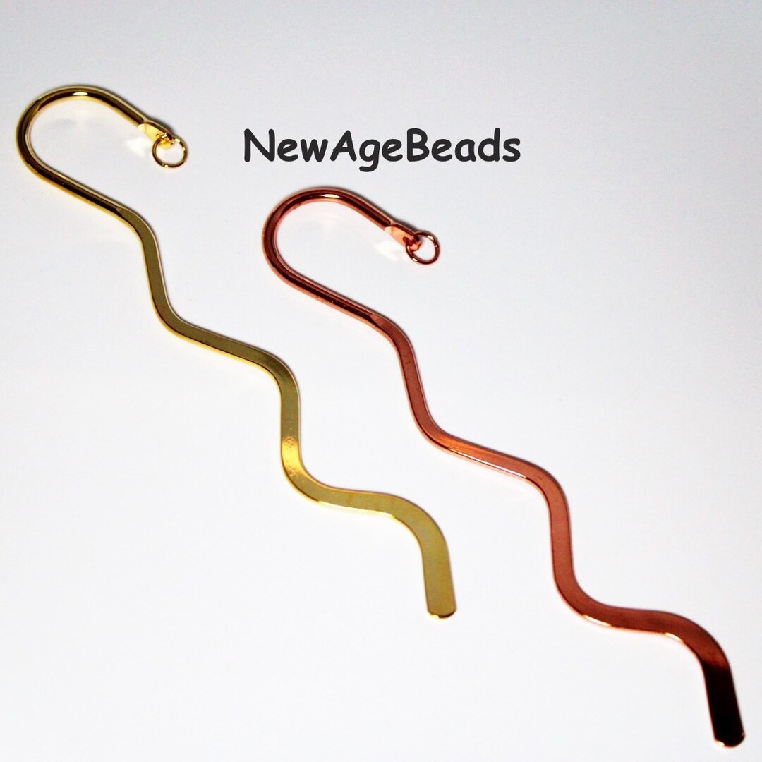 2 DIY Metal Squiggly Swirl Style 6-inch Bookmarks With Jump Ring ...