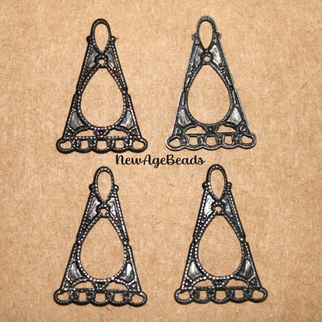 4 Vintaj Arte Metal Filigree Drops/earring Components, Jewelry Findings ...