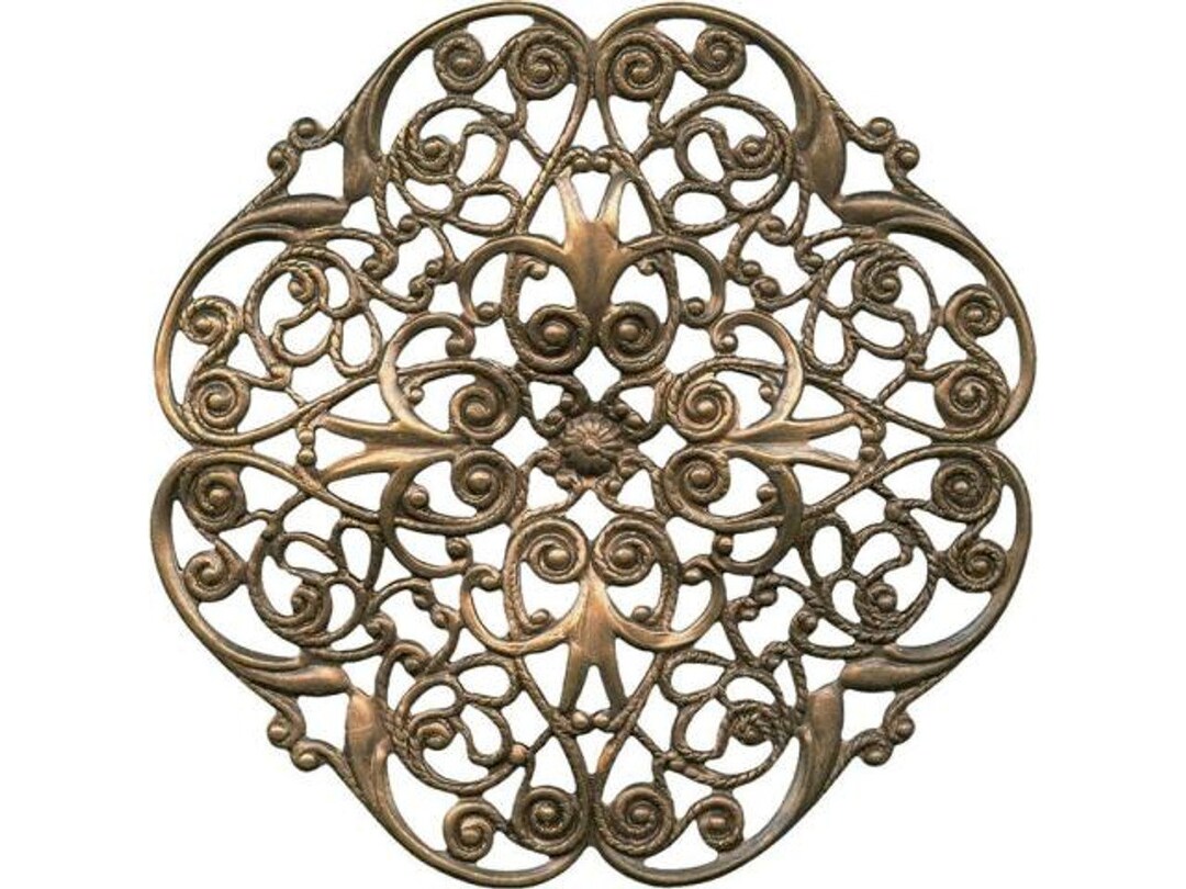 Vintaj Brass Large Filigree Peony, 63mm 1 Pc - Etsy