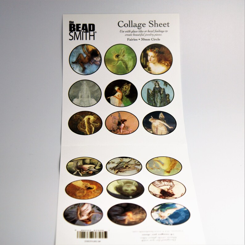 Fairies 30mm Circle COLLAGE SHEET 4x11 Inch - Etsy