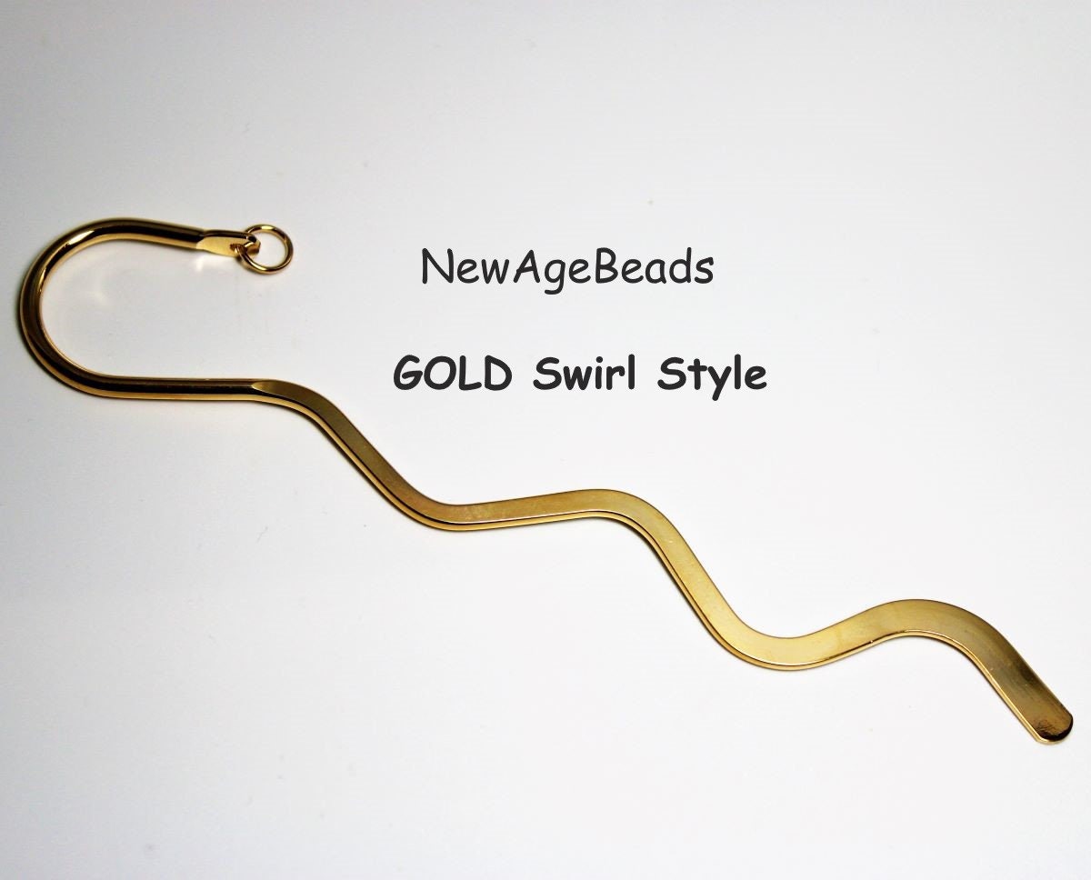 2 DIY Metal Squiggly Swirl Style 6-inch Bookmarks With Jump Ring ...
