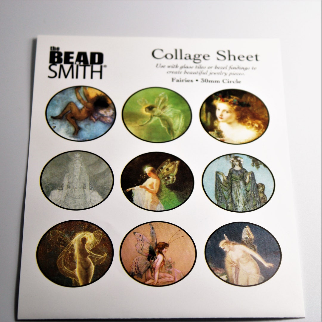 Fairies 30mm Circle COLLAGE SHEET 4x11 Inch - Etsy