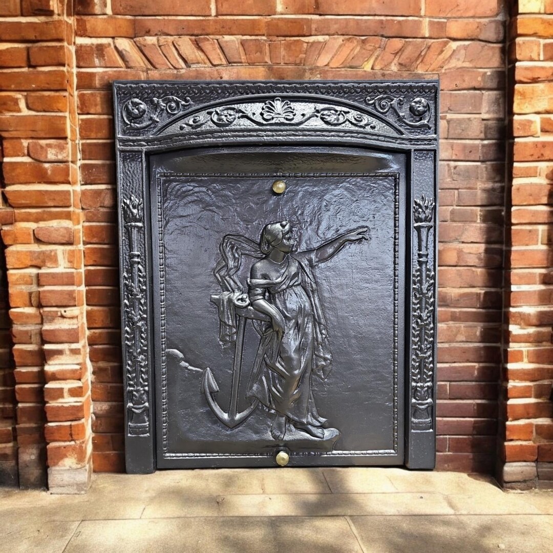 Antique Victorian Cast Iron Fireplace Surround & Cover Insert Screen ...