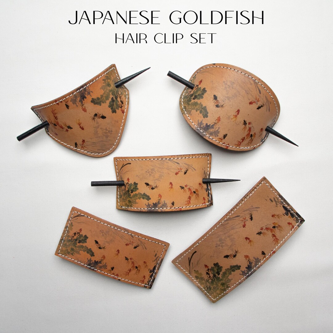 Japanese Goldfish Design Handmade Leather Hair Stick Hair Accessory for ...