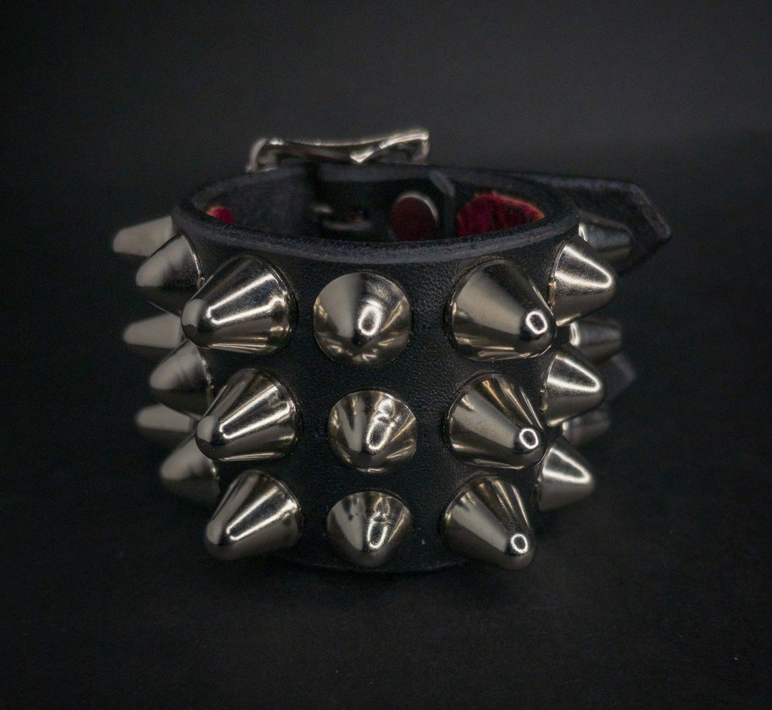 Handmade Studded Leather Bracelet. Cone Studs Studded Bracelet Spiked ...