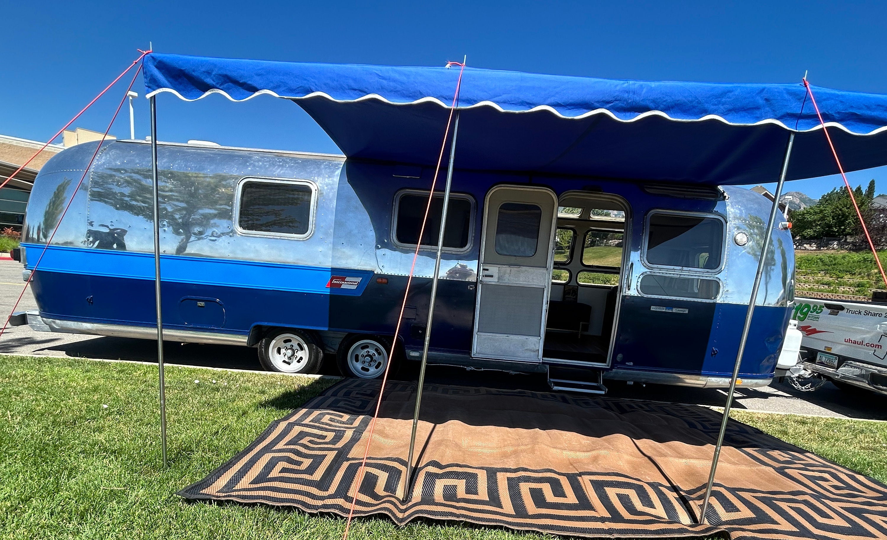 STRIPES or SOLIDS Vintage Rope and Pole AWNINGS Various Sizes and ...