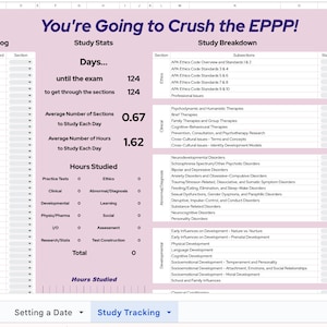 EPPP Study Tracker - Etsy