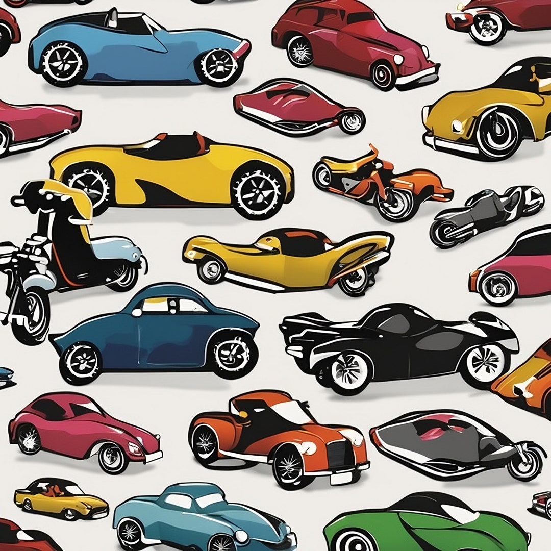 Cars Patterns Cars Clipart Motorcycle Patters Funny - Etsy