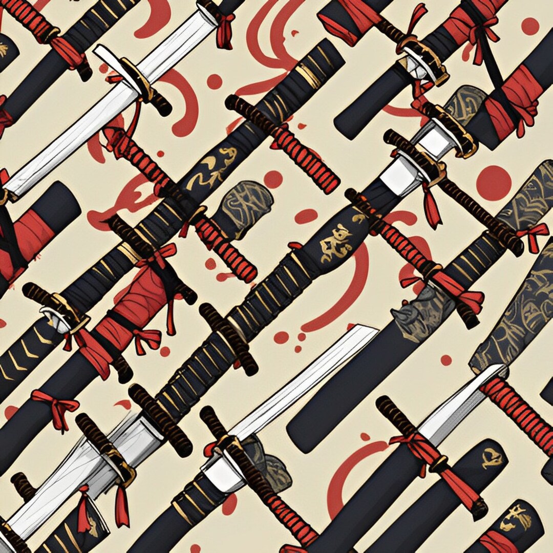 Samurais Patterns Katanas Patterns Samurais Art Traditional - Etsy