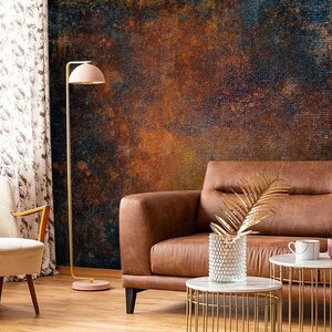 Rusty Brown Tones Mural Wallpaper: Abstract Art Design - Etsy