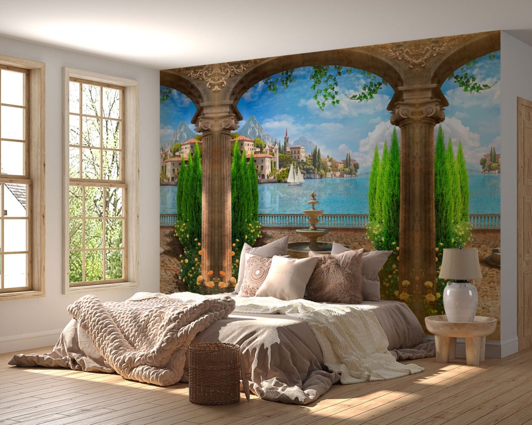 Nature Landscape Themed Wall Mural-botanical Themed Sea View Mural ...