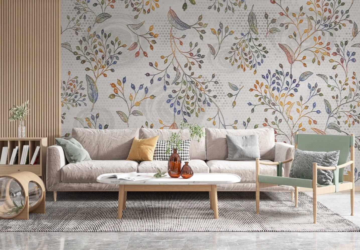 Colorful Leaf Art Design Wallpaper for Home Decor-aesthetic Mural ...