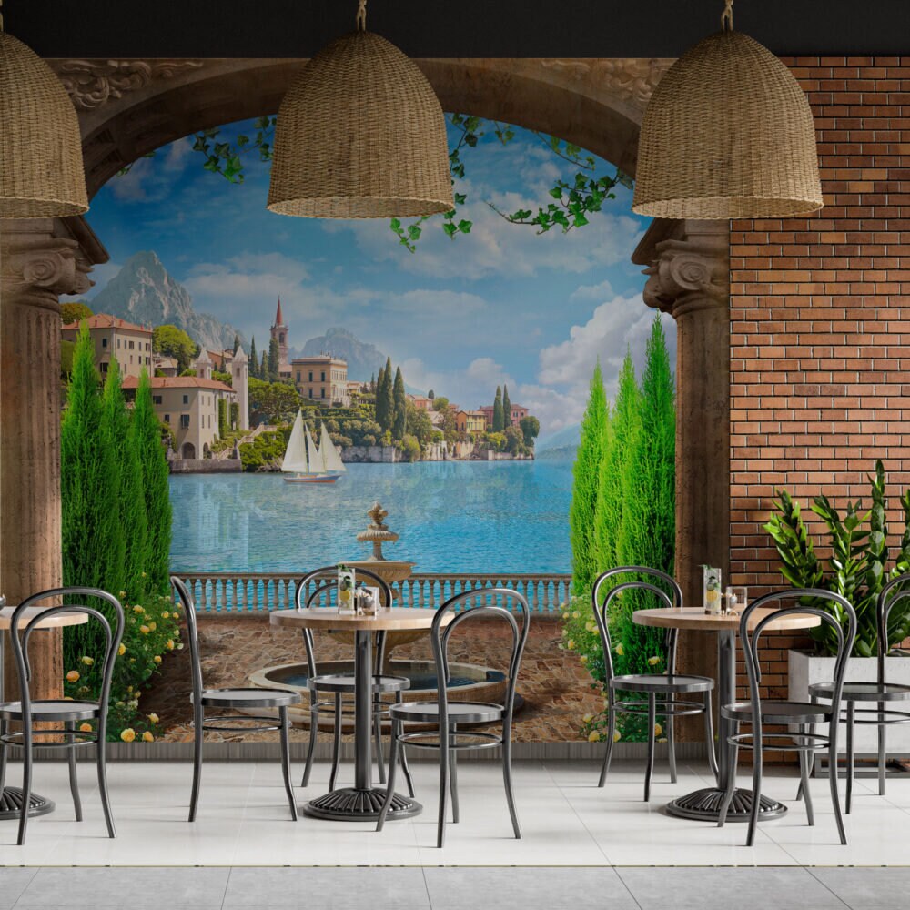 Nature Landscape Themed Wall Mural-botanical Themed Sea View Mural ...