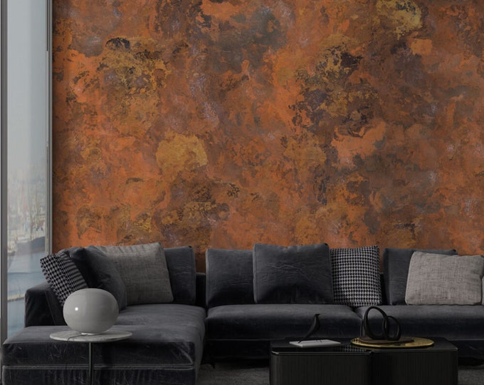 Copper Effect Wallpaper Mural | Rustic Effect - Etsy Canada