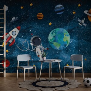 Kids Astronaut and Space Travel Wall Mural-space and Planets Themed ...