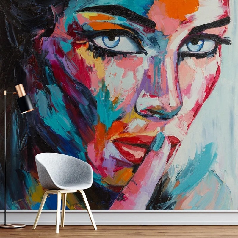 Face Wall Mural - Etsy