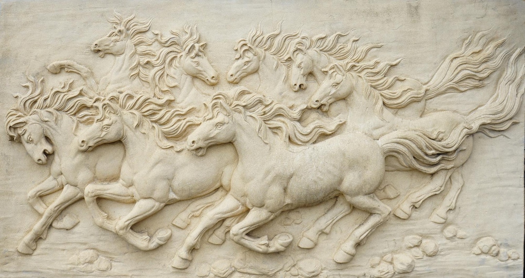 Embossed Horse Wallpaper Mural: 3D Figural Wall Art - Etsy