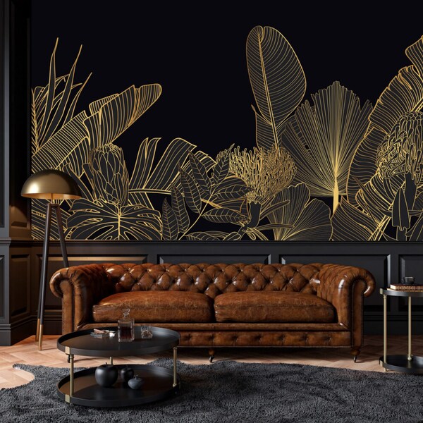 Gold Leaf Wall Decal - Etsy