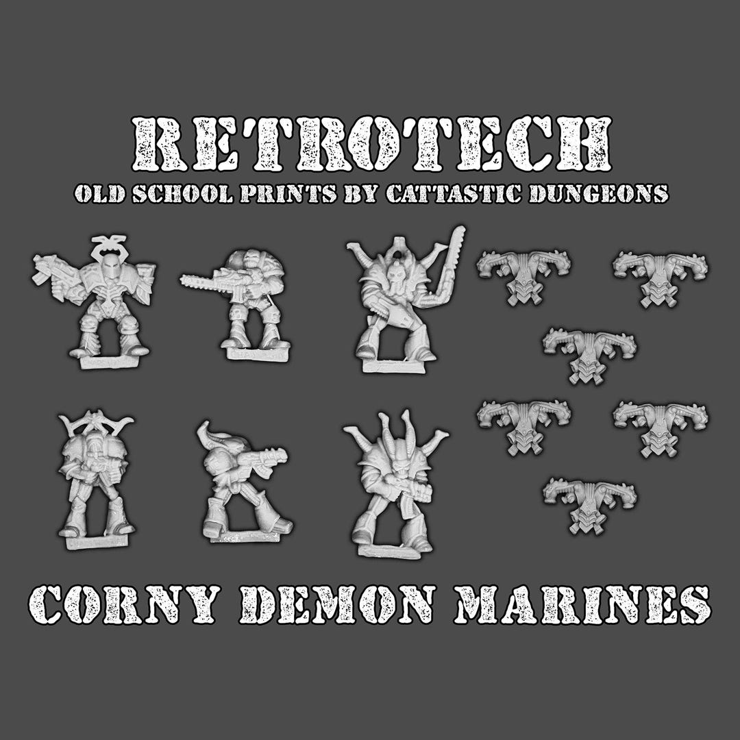 RETROTECH / Corny Demon Marines, 28mm Resin-printed Miniatures - Etsy
