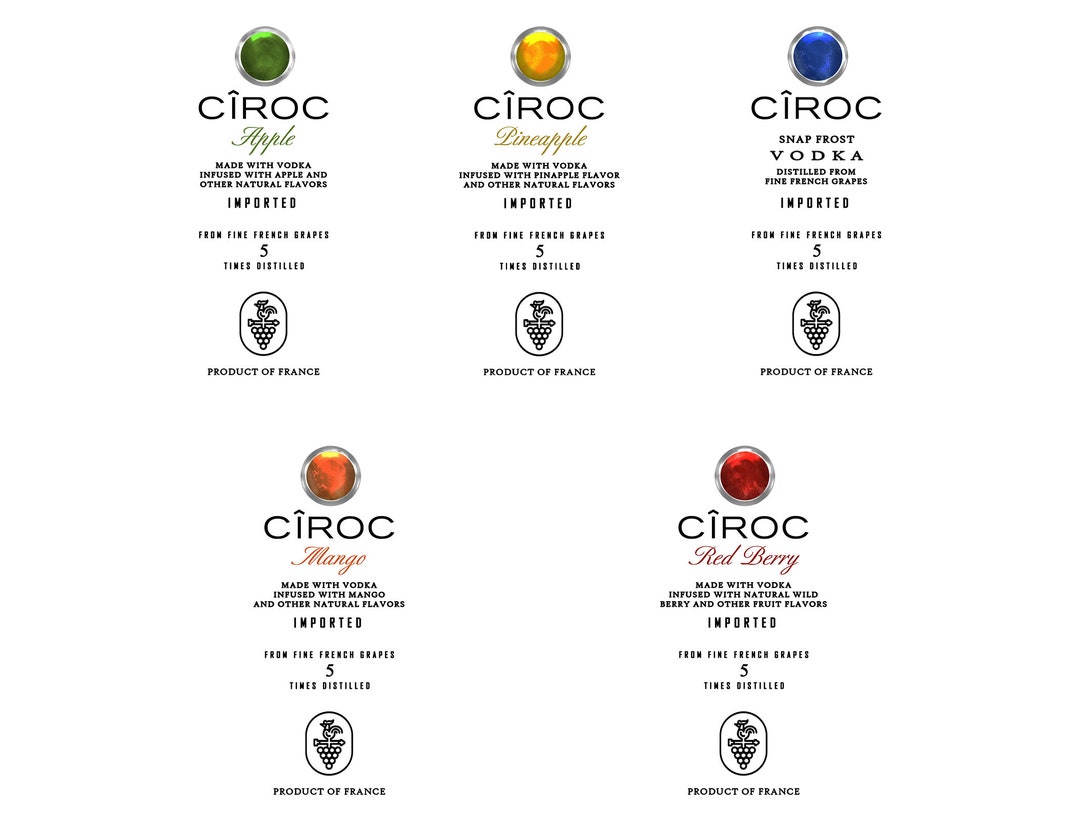 5 CIROC Vodka Tumbler Wraps, 17-20oz. Sublimation PNG Designs - Etsy