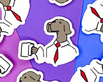 Coffee Dog Vinyl Sticker - Etsy