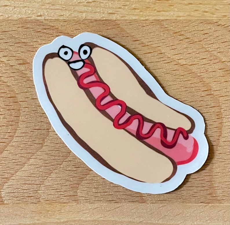 Wild Hot Dog Sticker / Hot Dog Sticker / Food Sticker / Water - Etsy