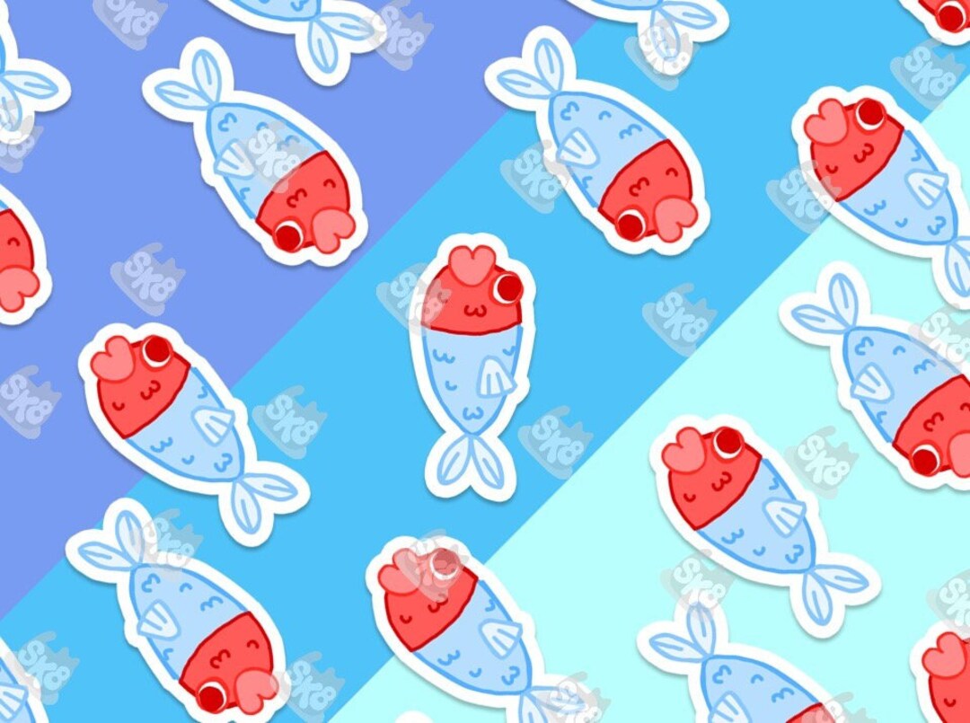 Ruby & Sapphire Splash / Fish Sticker / Animal Sticker / Cute Sticker ...