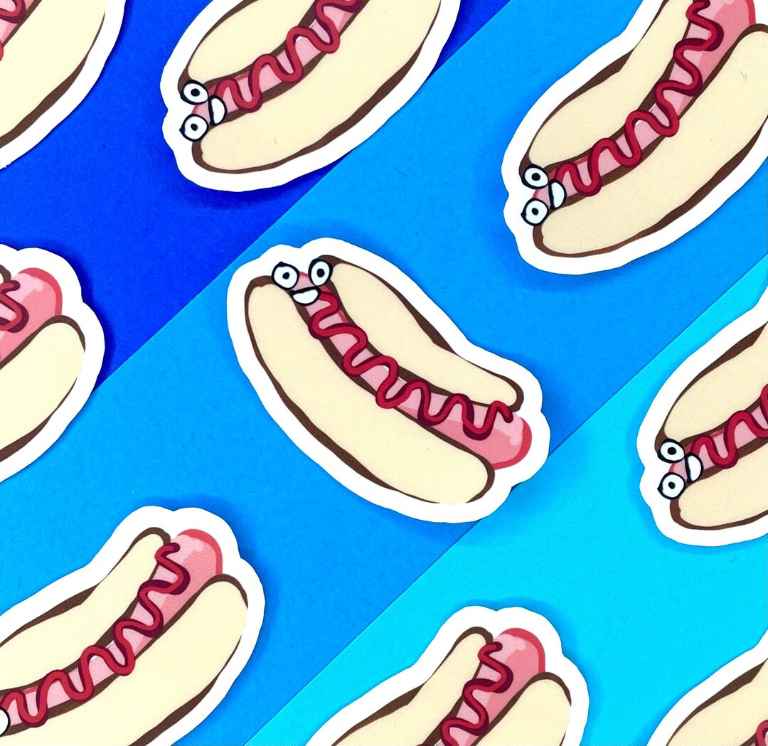 Wild Hot Dog Sticker / Hot Dog Sticker / Food Sticker / Water - Etsy