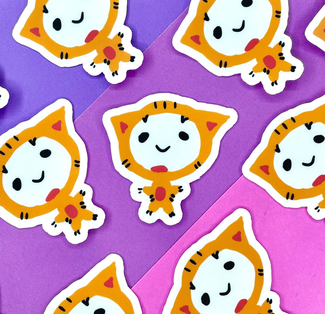 Orange Cat Costume Sticker / Orange Cat Sticker / Cat Sticker / Cute ...
