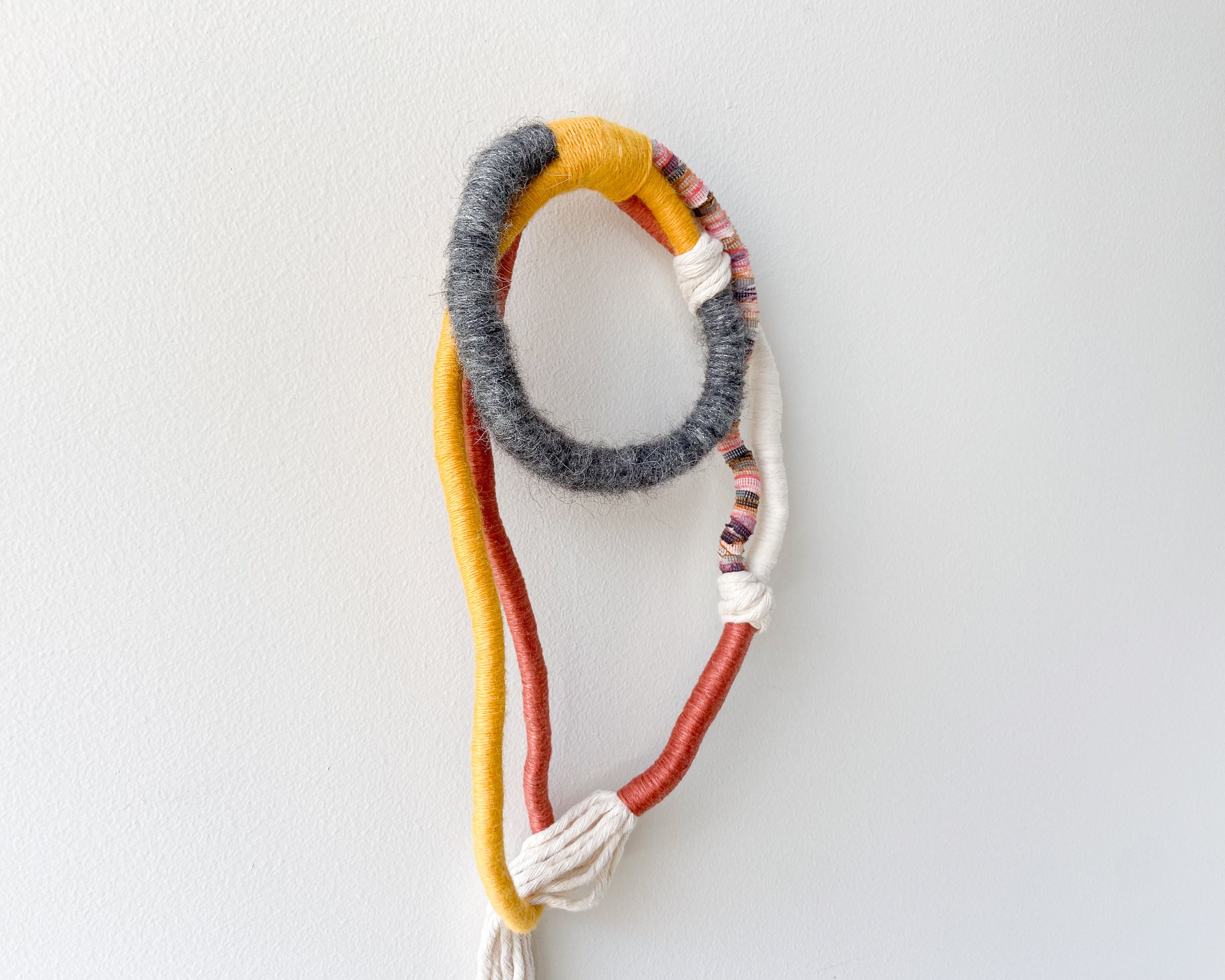 Macrame String Sculpture for Wall Decor, Rope Knot Wall Art Ornament ...