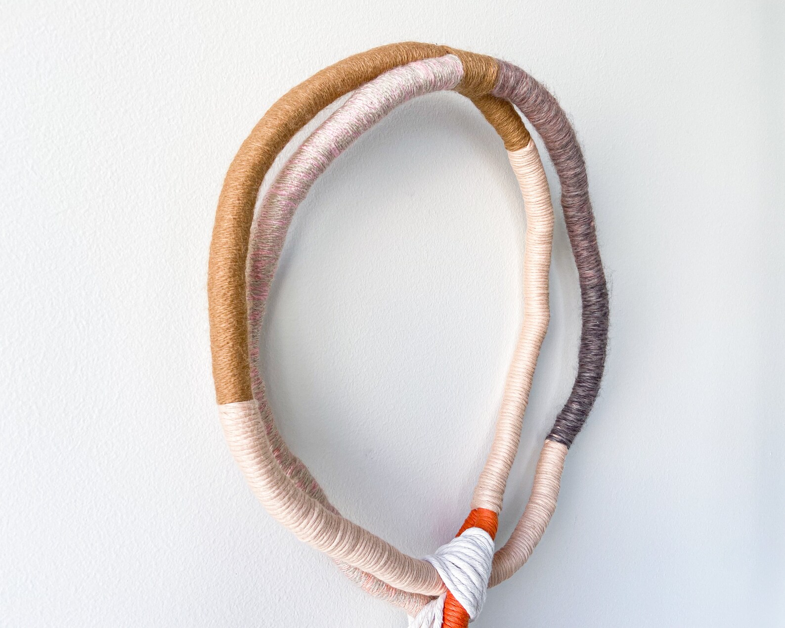 Minimalist Wrapped Wall Art in Macrame, Sculptural Mural Rope Home ...