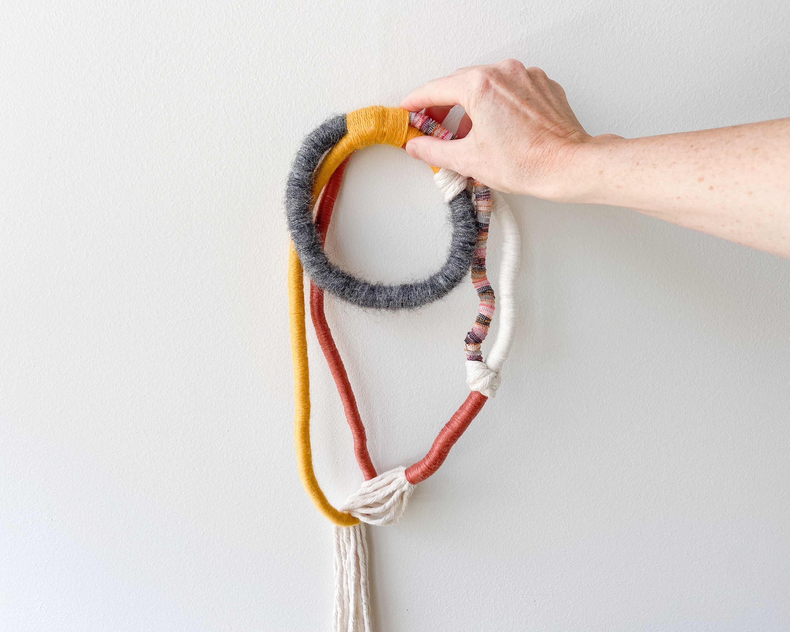 Macrame String Sculpture for Wall Decor, Rope Knot Wall Art Ornament ...