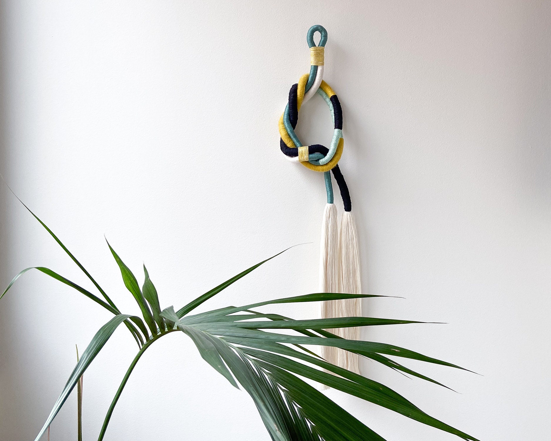 Modern Macrame Wrapped Knot Wall Hanging Contemporary Rope - Etsy