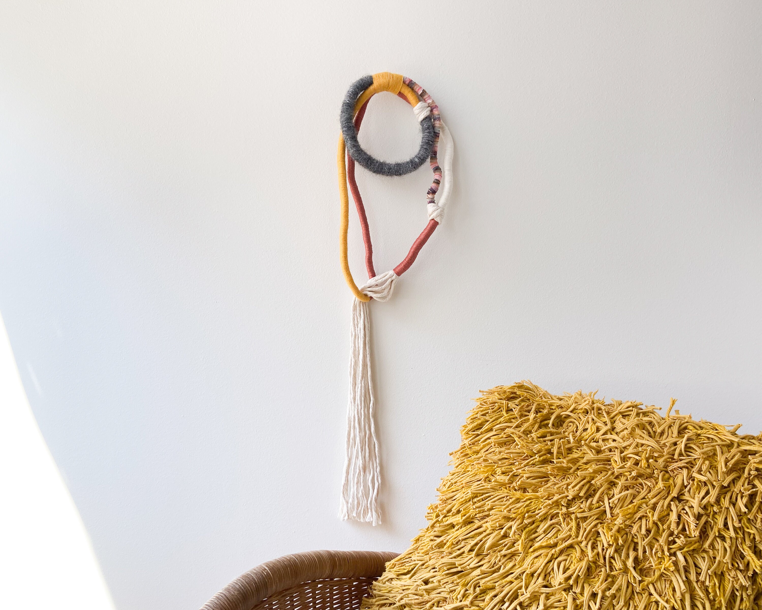 Macrame String Sculpture for Wall Decor, Rope Knot Wall Art Ornament ...