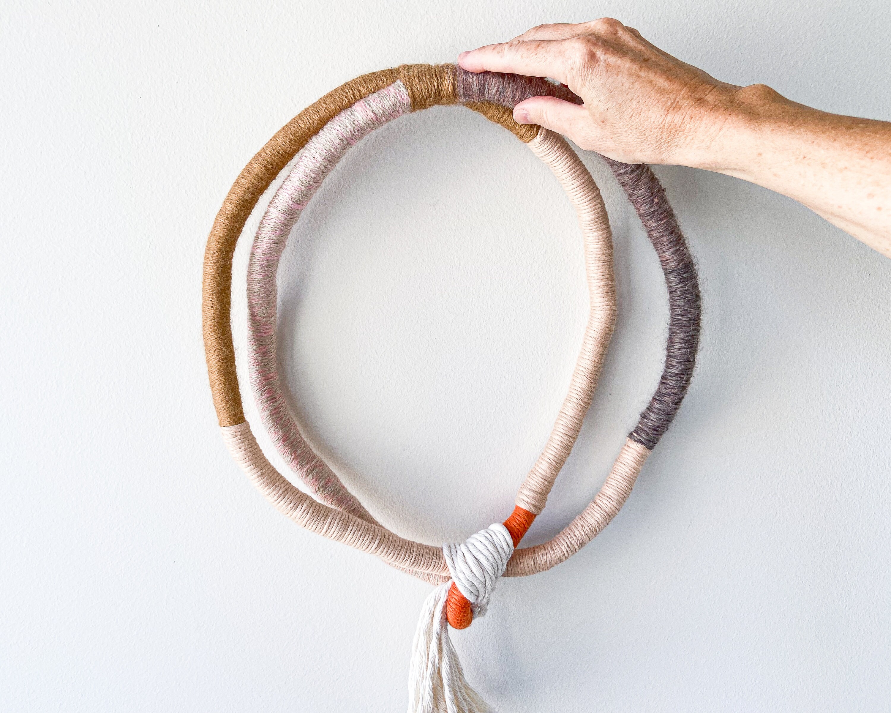Minimalist Wrapped Wall Art in Macrame, Sculptural Mural Rope Home ...