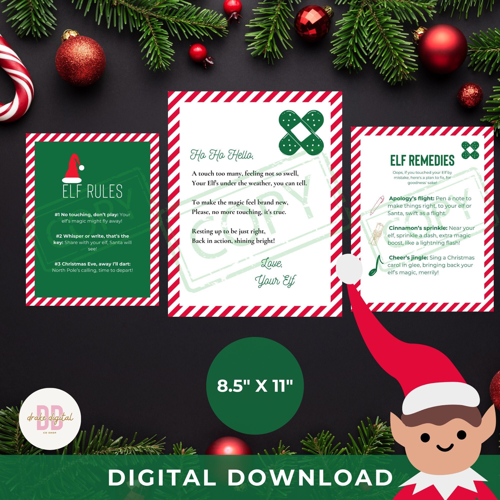 Editable Elf Sick Note Elf Remedies List Elf Rules Instant Digital ...