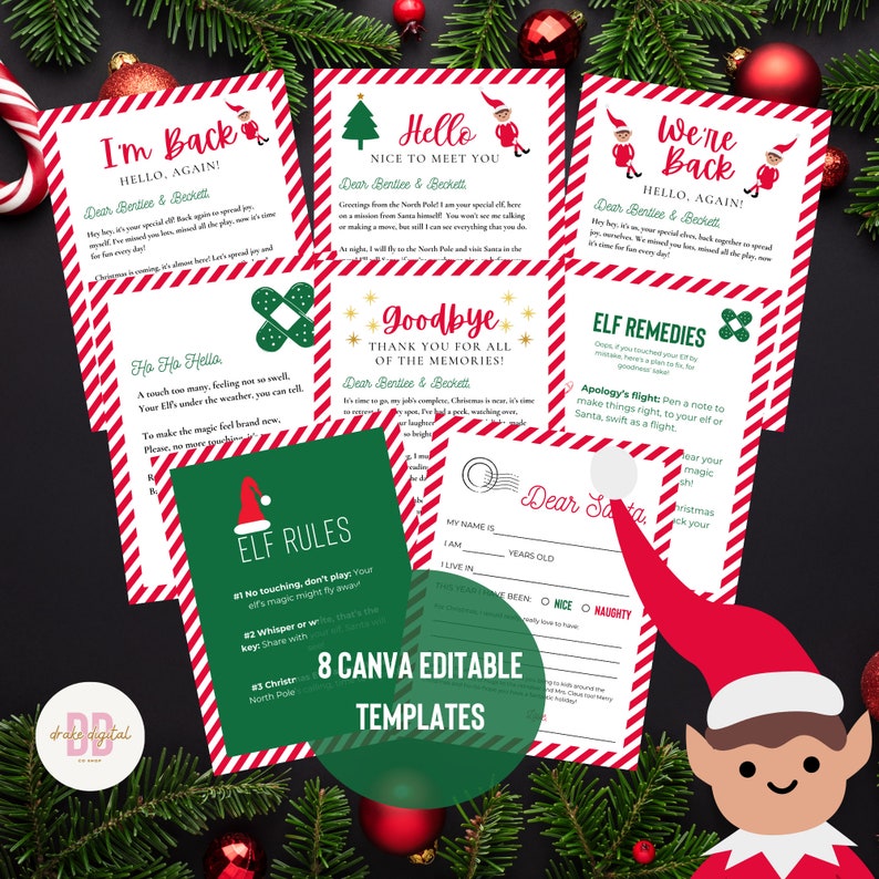 Editable Elf Letter Templates: Welcome & Goodbye Letters (canva) - Etsy
