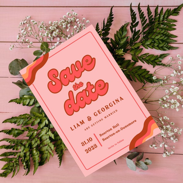 Retro Save the Date - Etsy UK