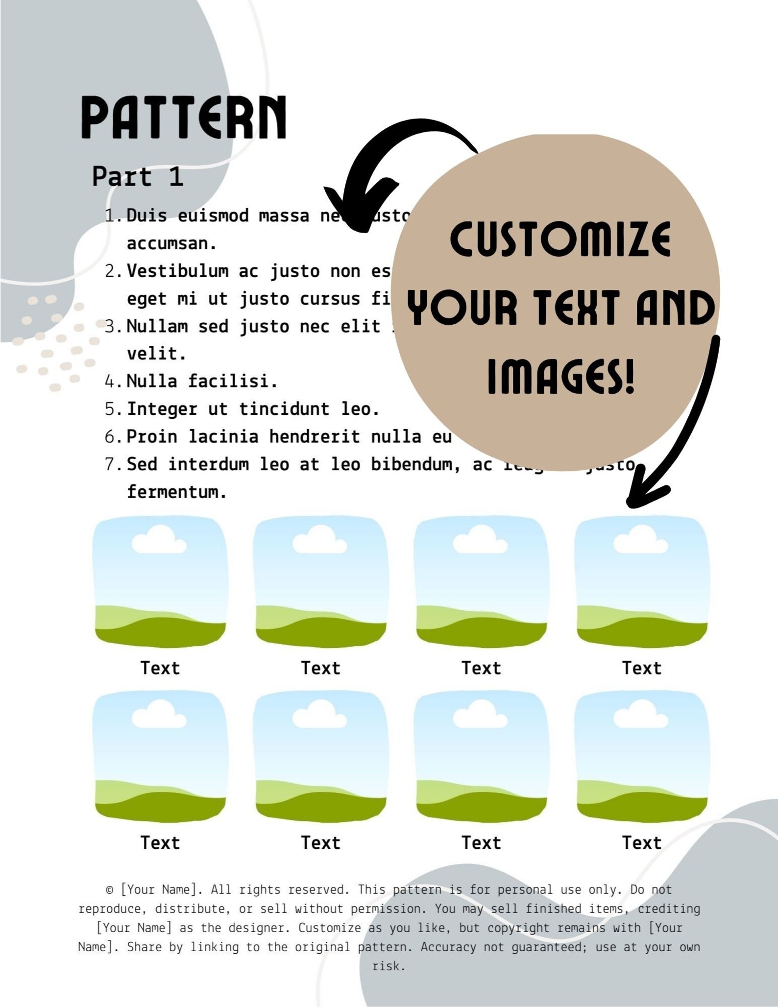 Crochet Pattern Template Bundle Customizable Pattern - Etsy