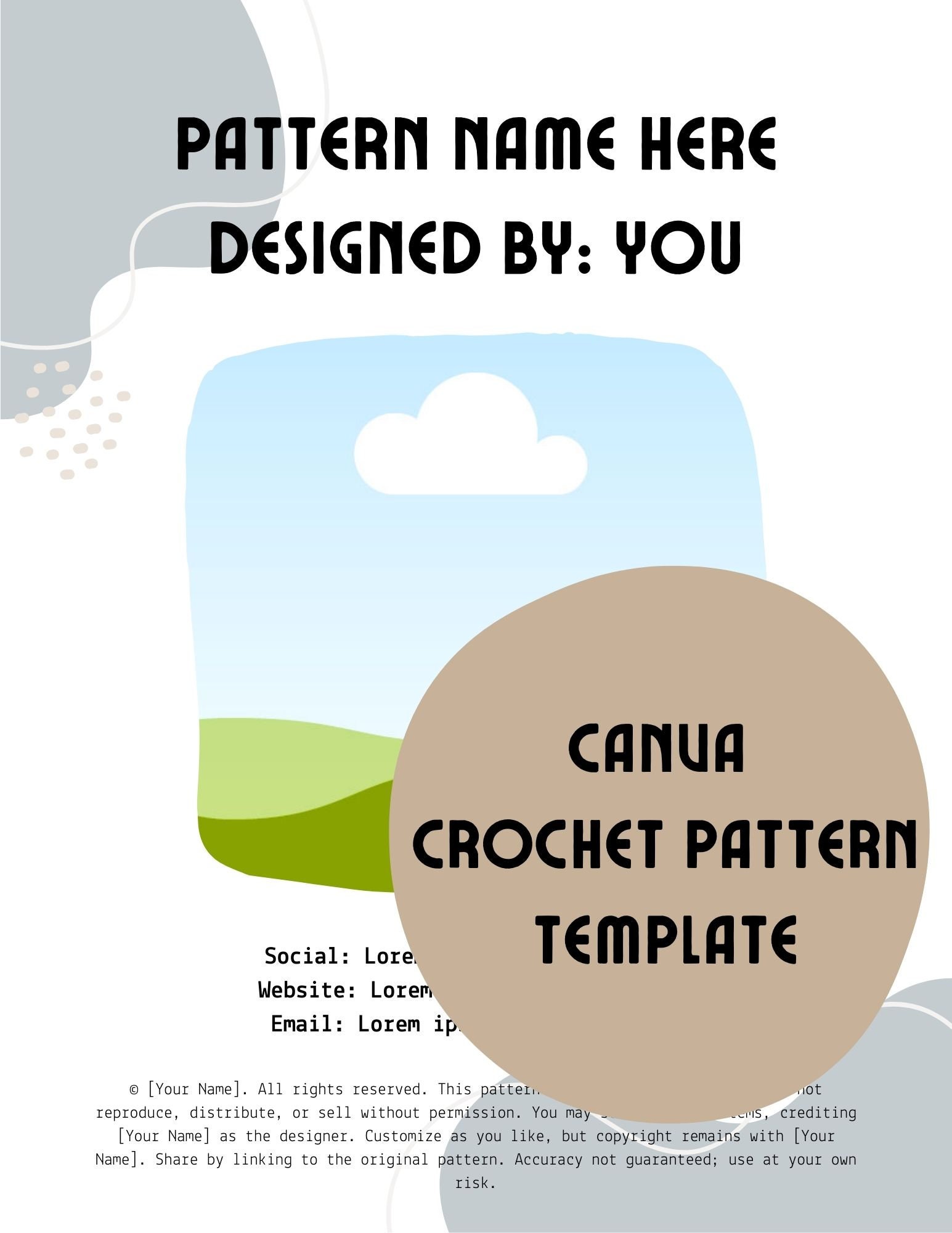 Crochet Pattern Template Bundle Customizable Pattern - Etsy