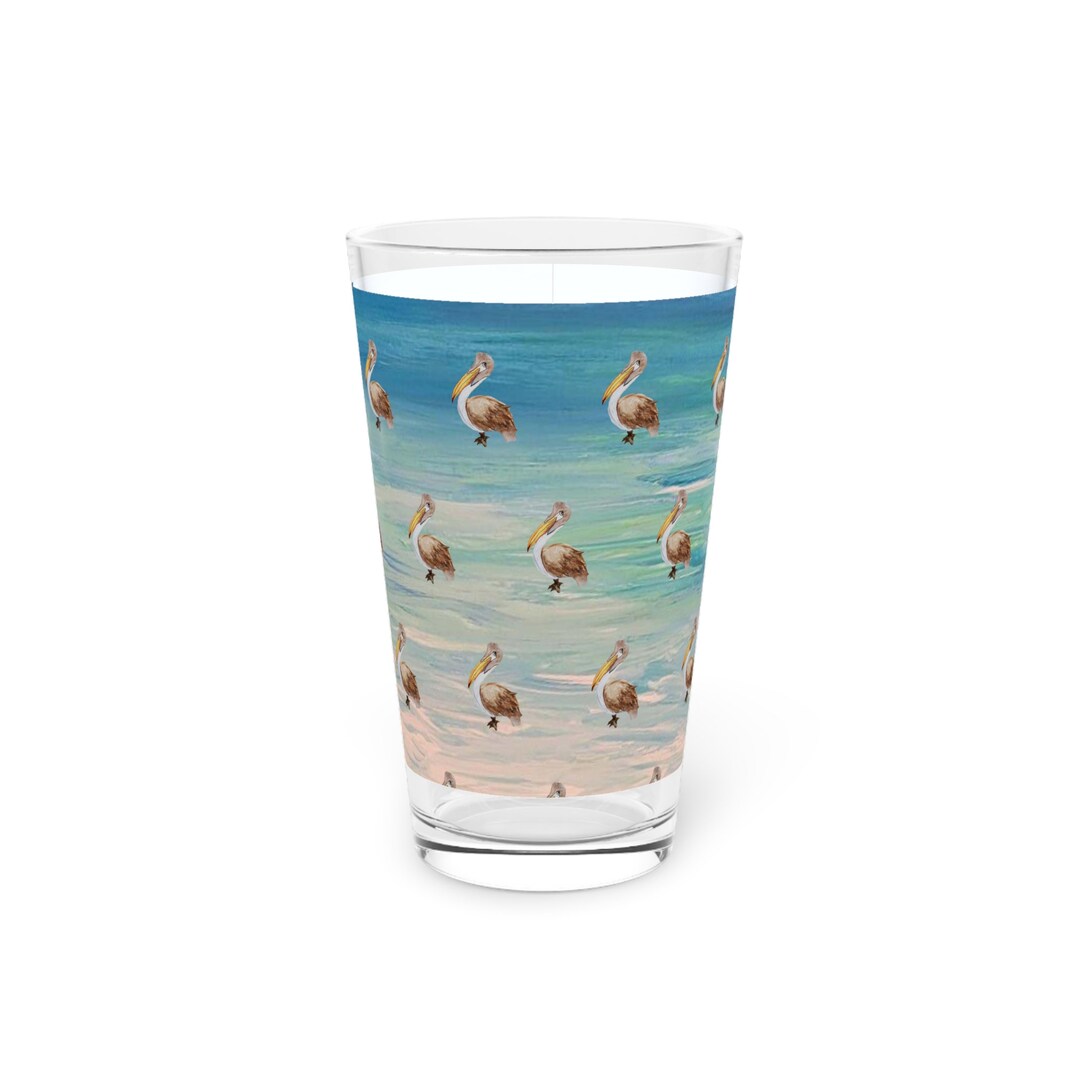 Pelicans on the Clearwater Beach Party Pint Glass 16oz With - Etsy