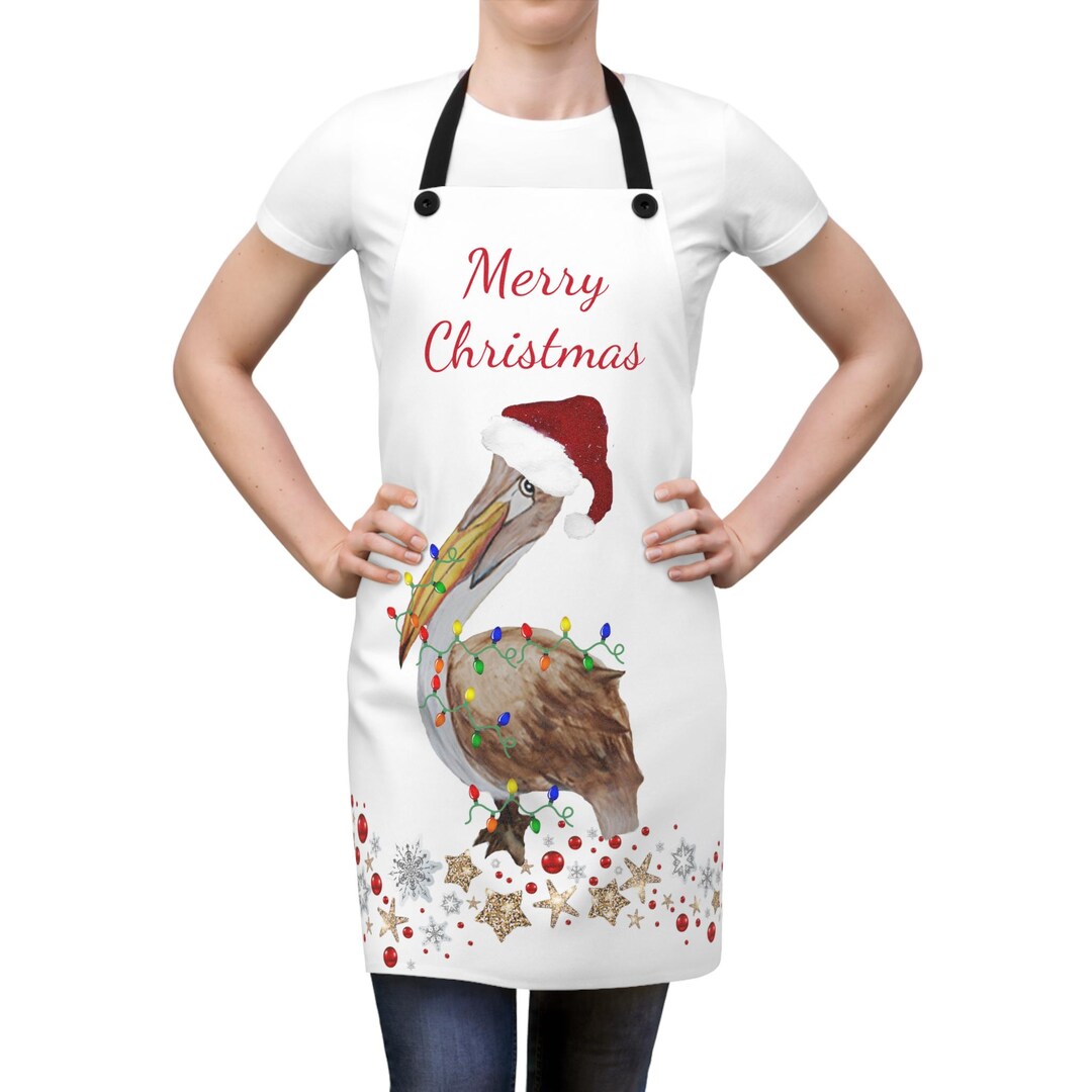 Christmas Santa Pelican in Holiday Lights Tropical Coastal Beach ...