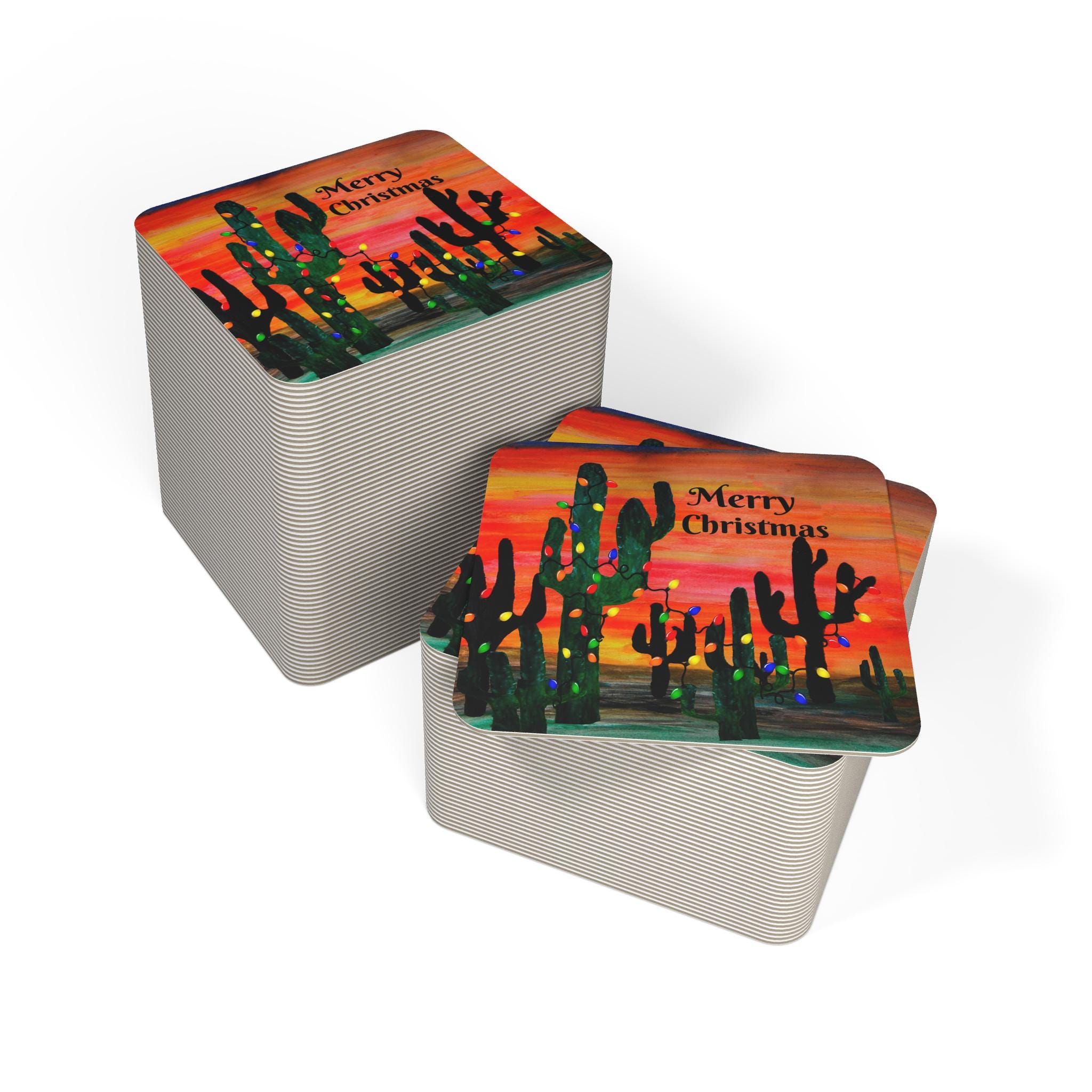 Christmas in the Desert Cactus Coasters, Party Favors Stocking Stuffers ...