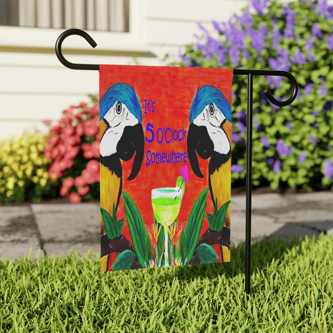 Parrot Head "it's 5 O'clock Somewhere" Beach Tiki Bar Home Outdoor ...