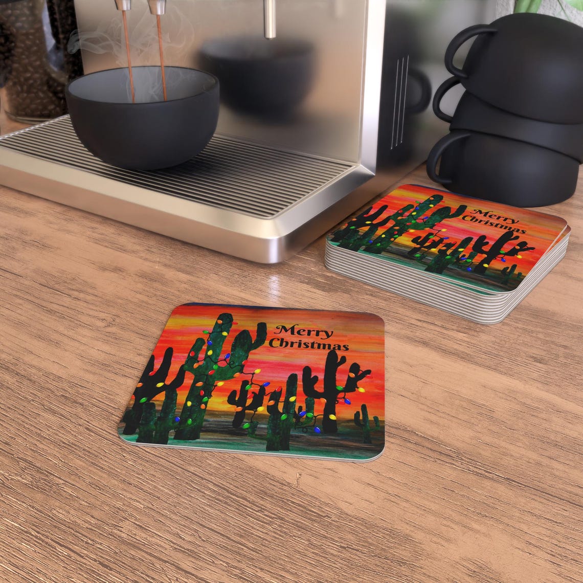Christmas in the Desert Cactus Coasters, Party Favors Stocking Stuffers ...