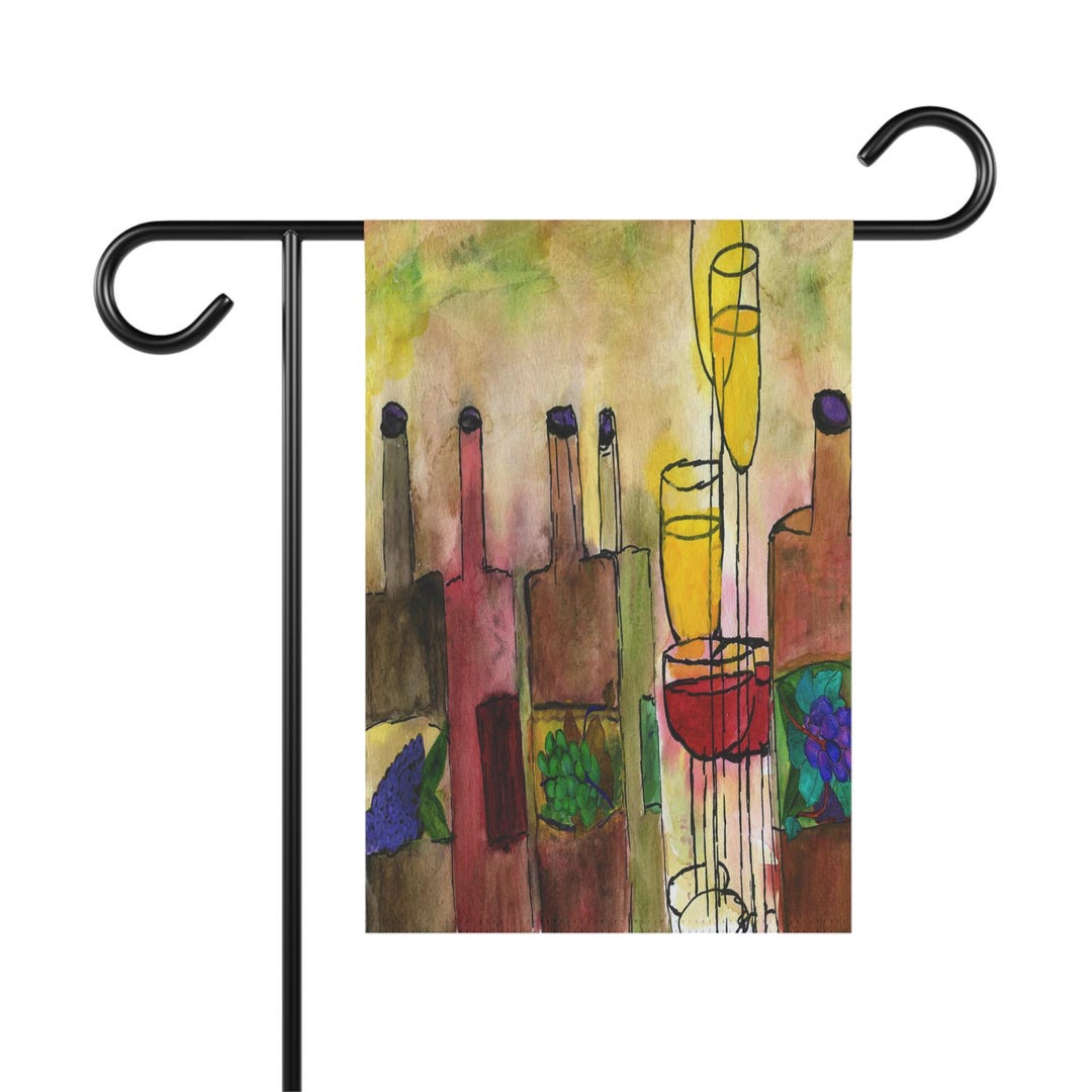 Tuscany Wine Bar House Garden & House Banner Flag With My Art. Wine ...