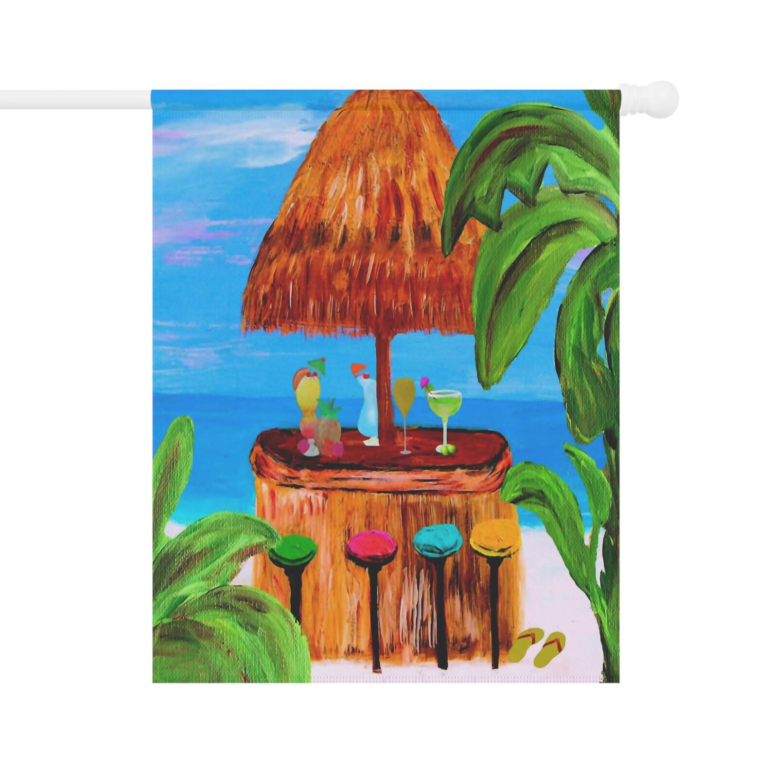 Tiki Beach Bar Tropical Drinks Home Outdoor Garden Flag. Outdoor Tiki ...