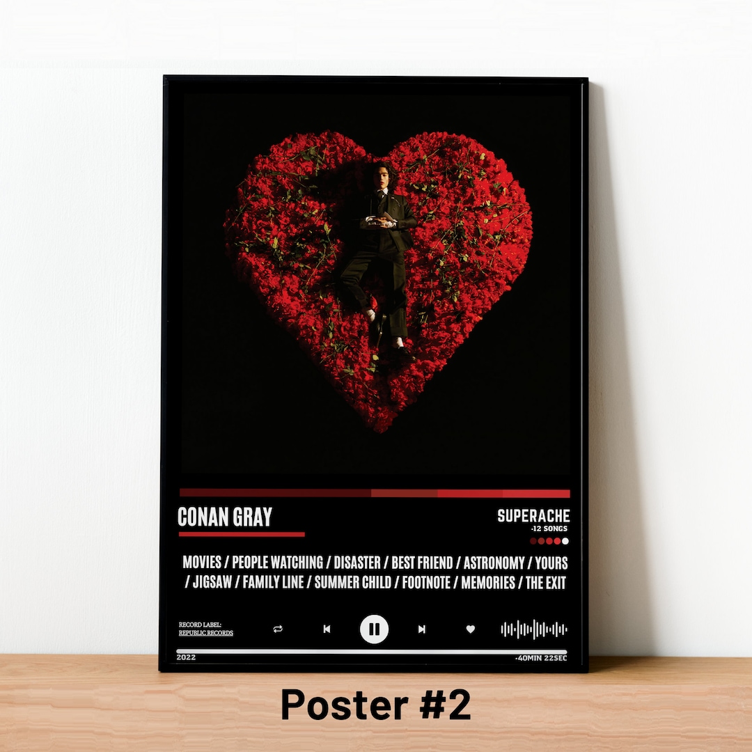 Conan Gray Poster, Conan Gray Print, Superache Album Poster, Conan Gray ...