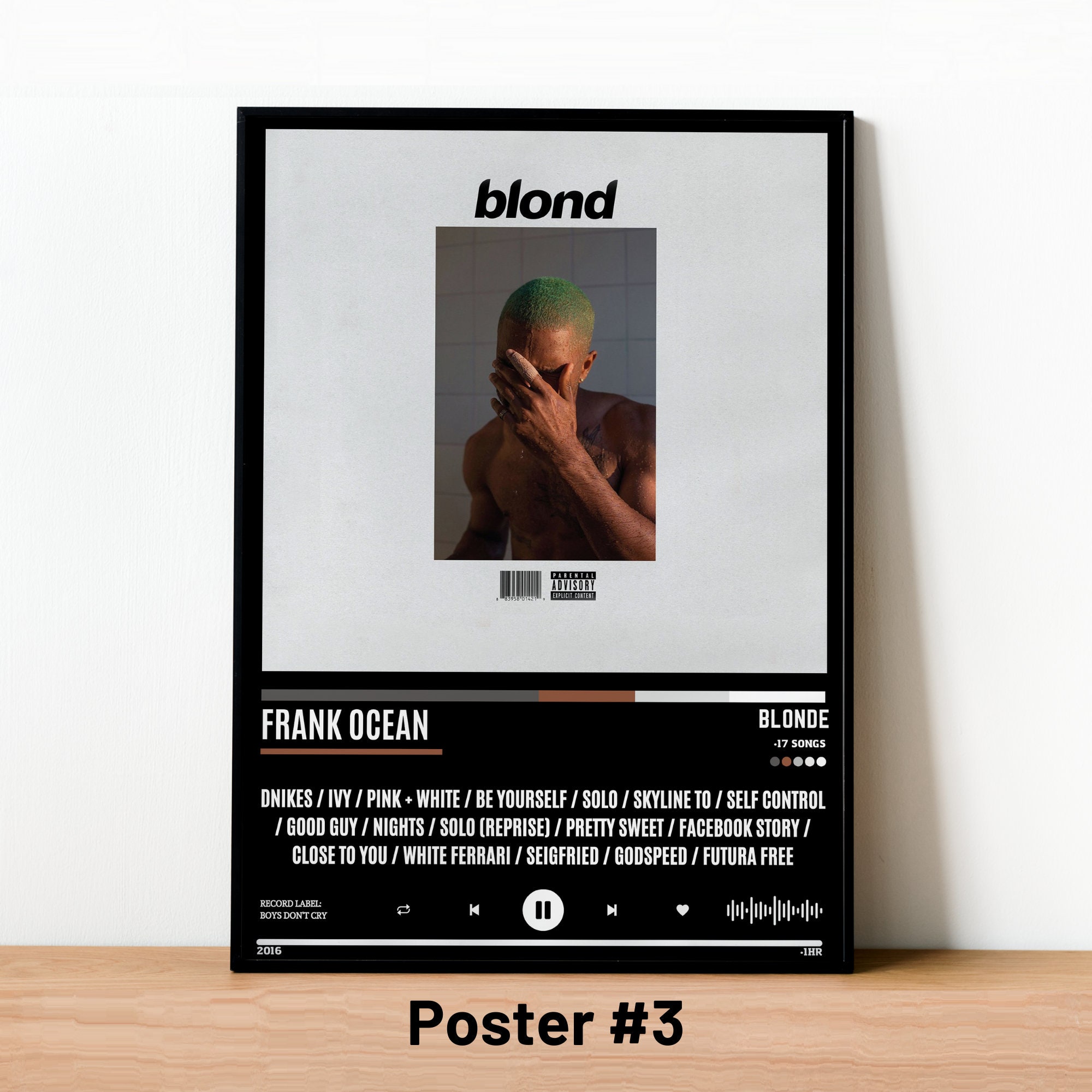 Frank Ocean Poster, Frank Ocean Print, Blonde Poster, Blonde Album ...