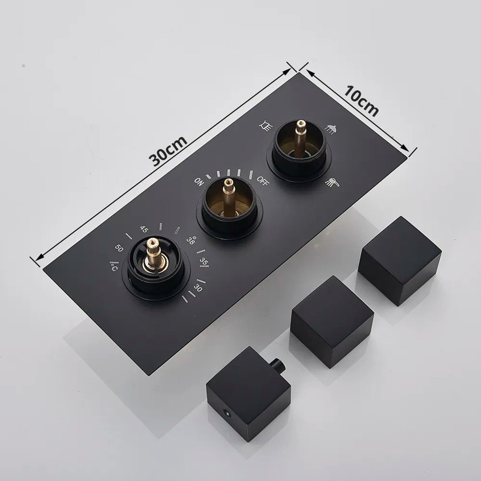 Luxury Waterfall Rainfall Shower Faucet Thermostat Valve Mixers Wall ...